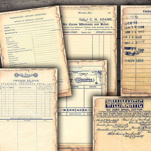 Digital Vintage Library Card Ephemera - Etsy