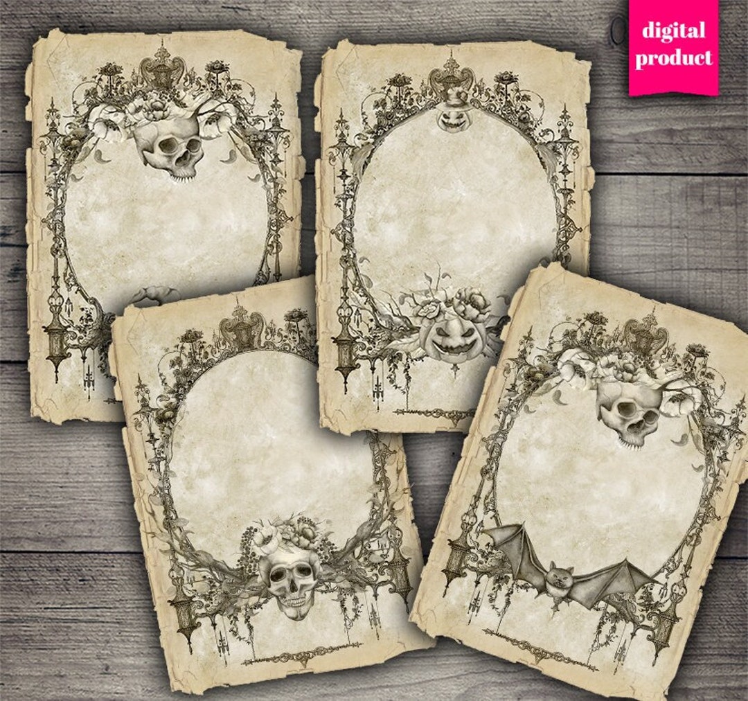 DIGITAL Grunge Halloween Paper - Vintage Halloween Paper Download ...