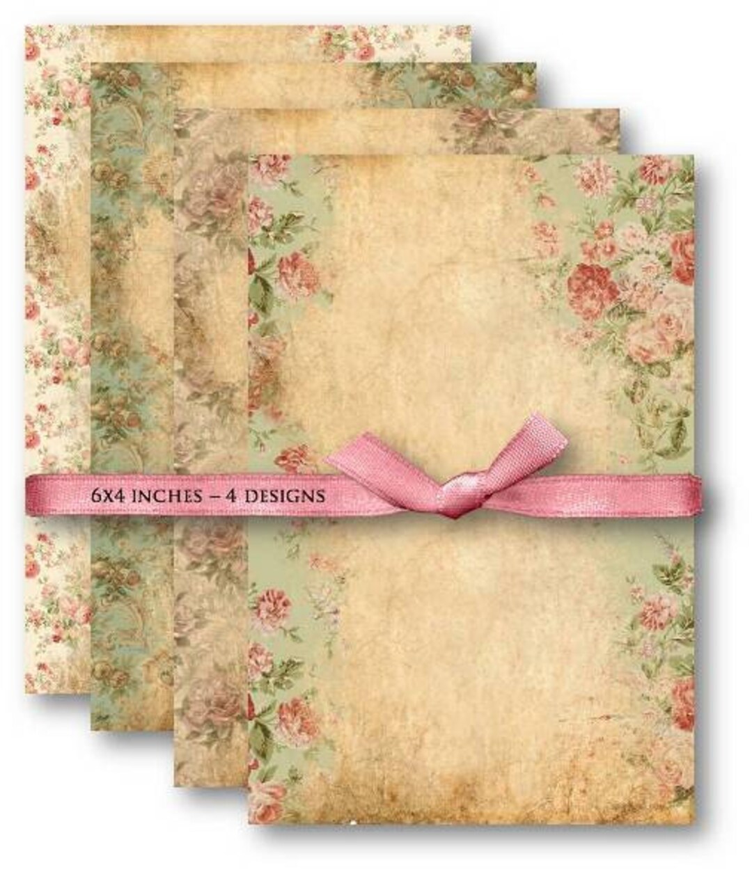 Floral Textures Digital Collage Sheets: Printable Paper (digital ...
