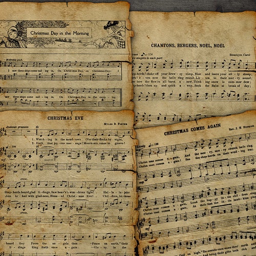 DIGITAL Vintage Christmas Music Sheets Printable Vintage - Etsy