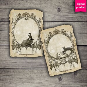 DIGITAL Grunge Halloween Cats - Vintage Halloween Paper Download ...