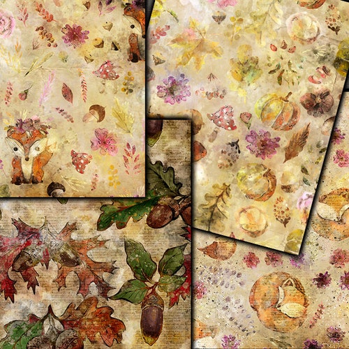 DIGITAL Vintage Fall Digital Paper Download - Etsy