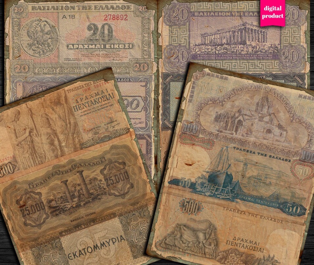 DIGITAL Pre War Antique Money - Printable Antique Banknotes - Digital ...