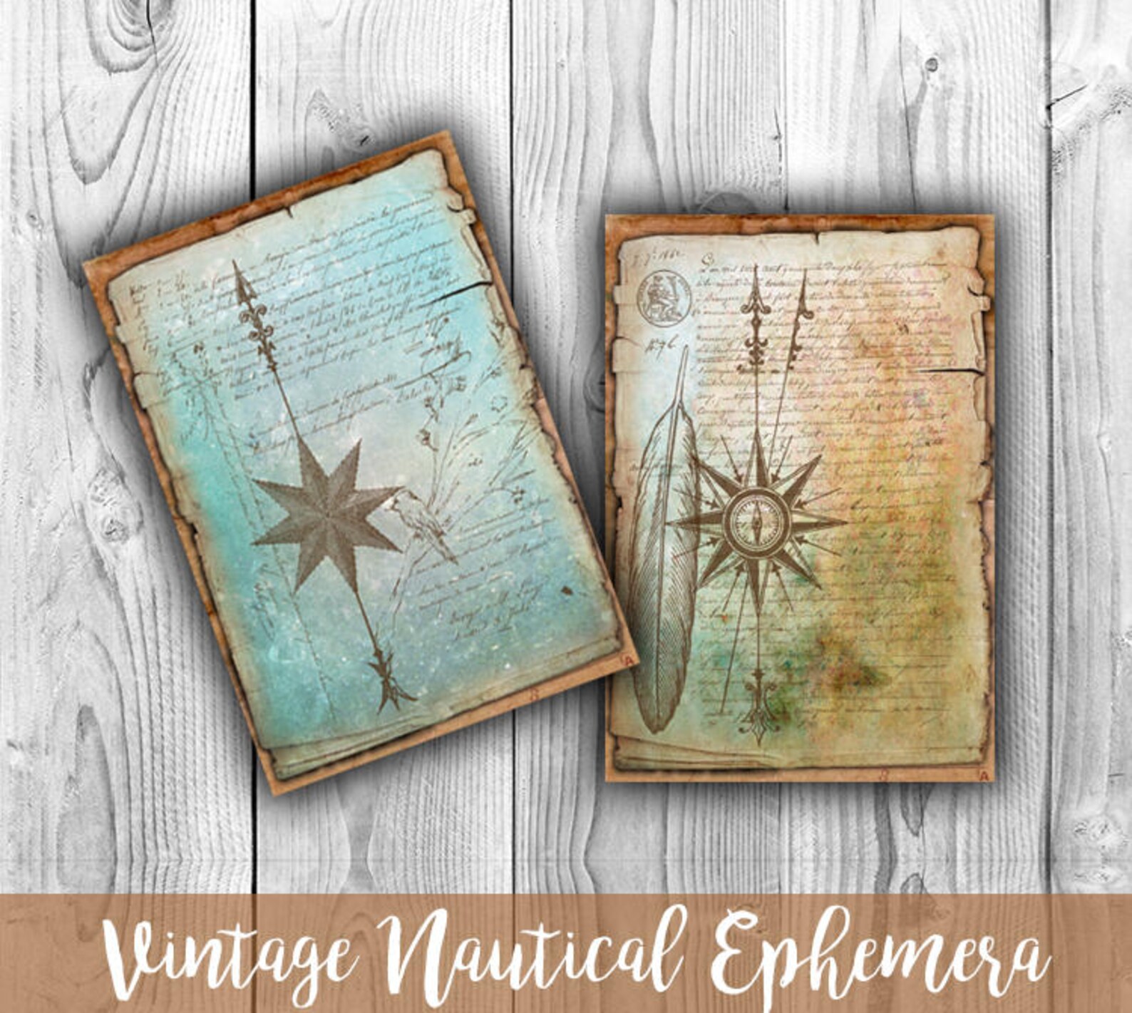 DIGITAL Nautical Ephemera Digital Collage Sheet Digital - Etsy