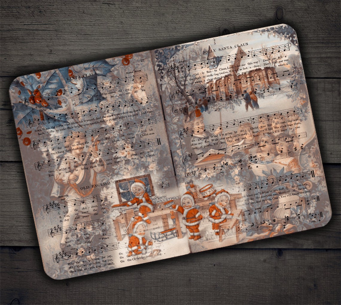 DIGITAL Vintage Christmas Digital Paper Download - VBM28 - Etsy