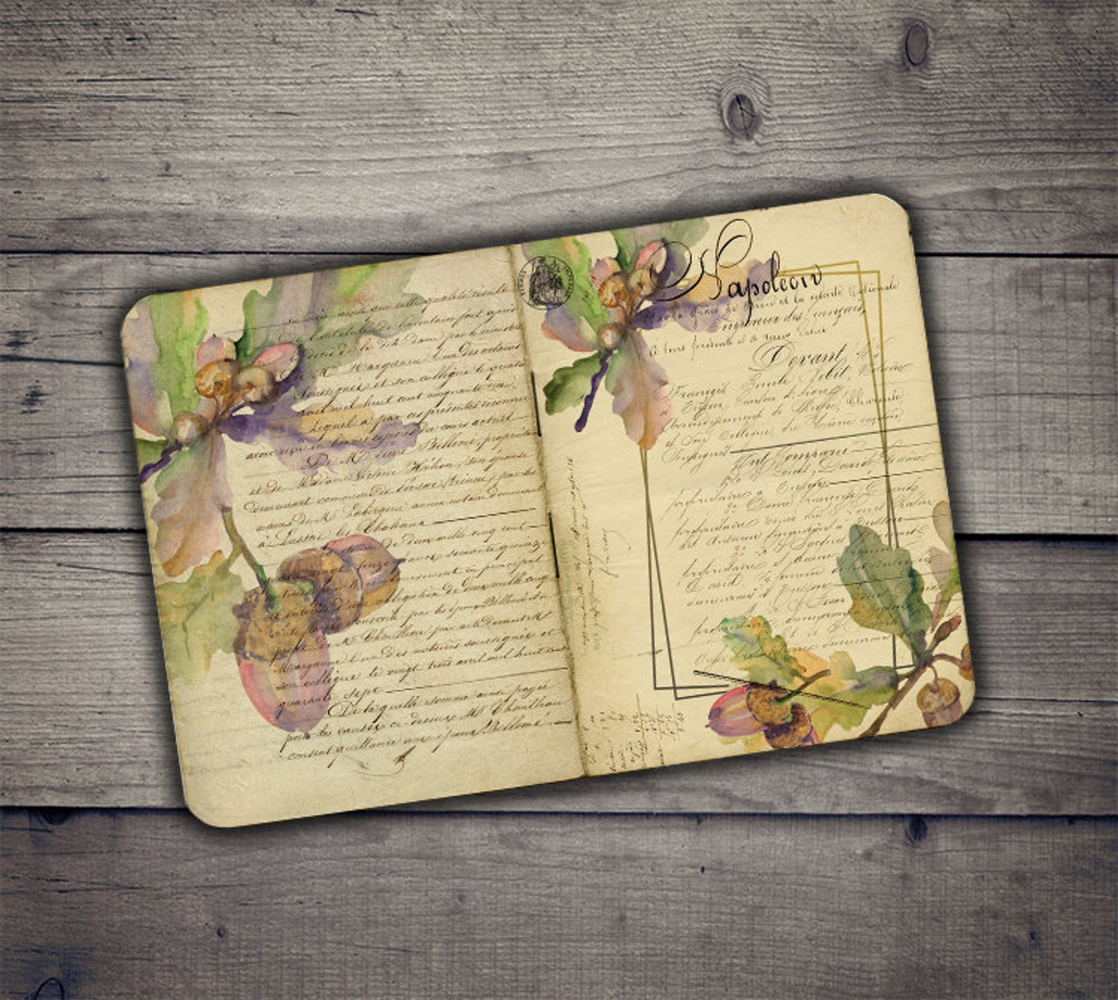 DIGITAL Fall Leaves Vintage Ephemera Digital Paper Junk - Etsy