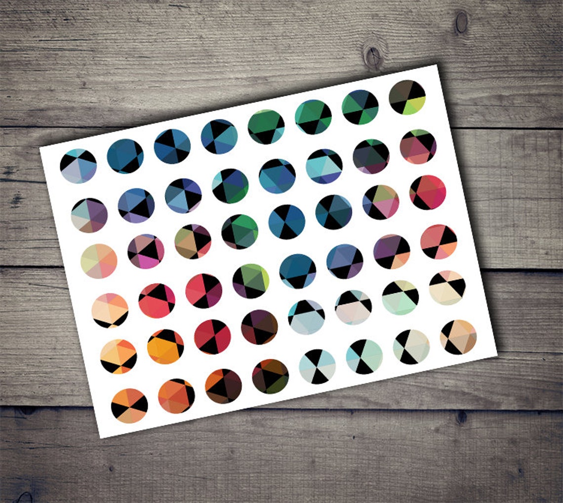 DIGITAL Printable Geometric 1 inch Circles for Jewelry | Etsy