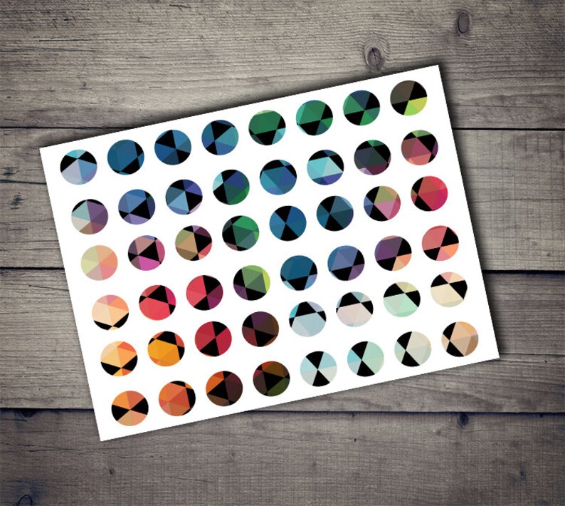 DIGITAL Printable Geometric 1 Inch Circles for Jewelry Pendants ...