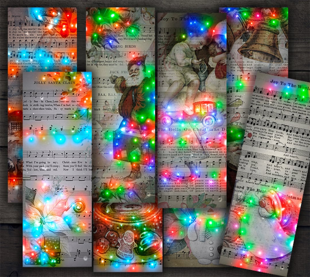 DIGITAL Christmas Lights Bookmarks - Digital Collage Sheet Download - Etsy