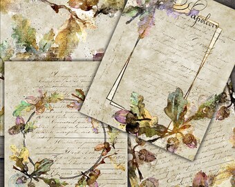 DIGITAL Vintage Fall Digital Paper Download | Etsy