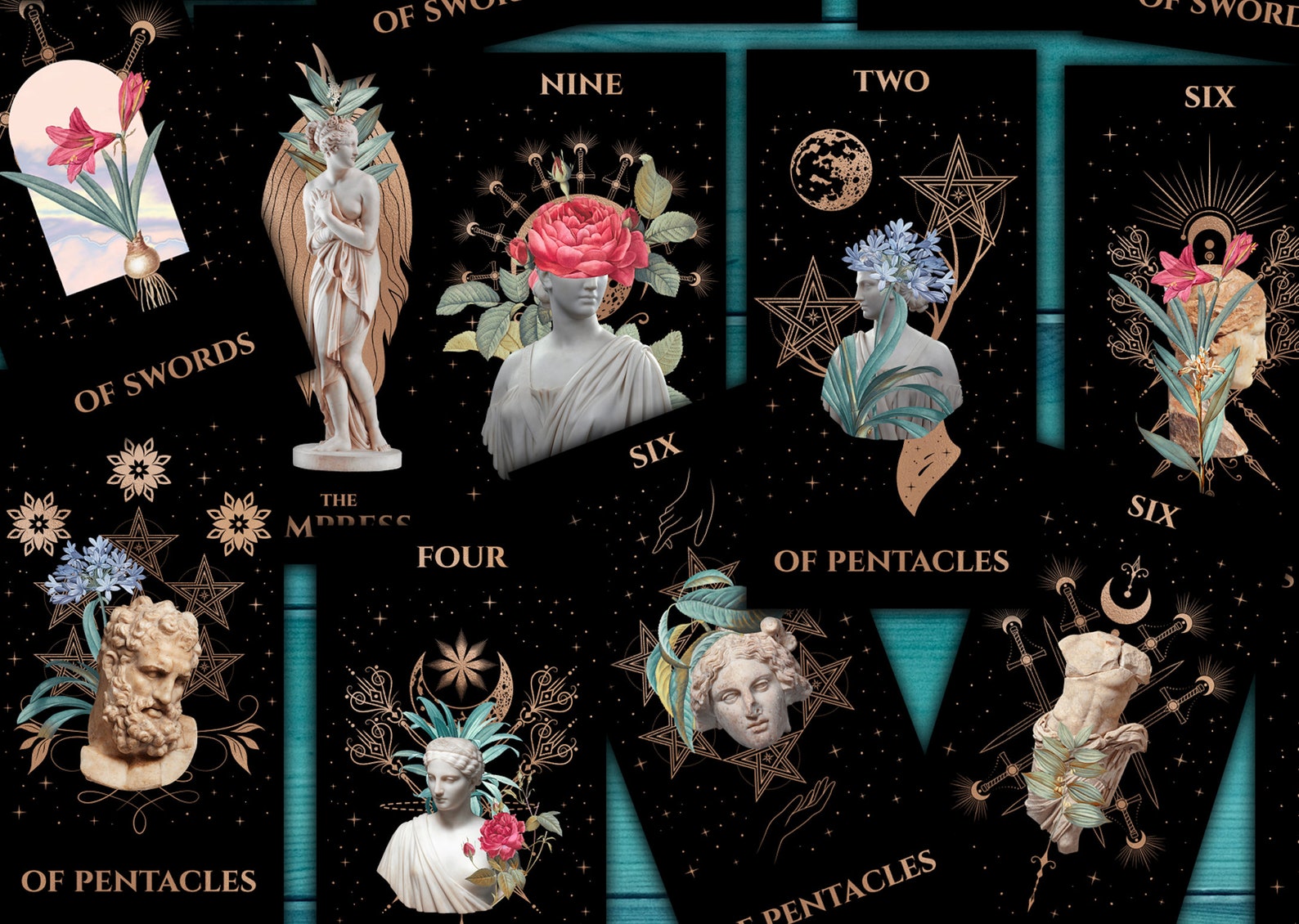 DIGITAL Ancient Hellenic Tarot Cards Printable Greek Gods - Etsy