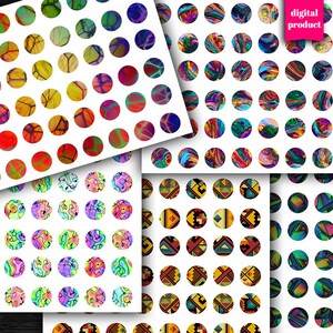 DIGITAL 1 Inch Circles for Cabochons, Bottle Caps and Jewelry Pendants ...