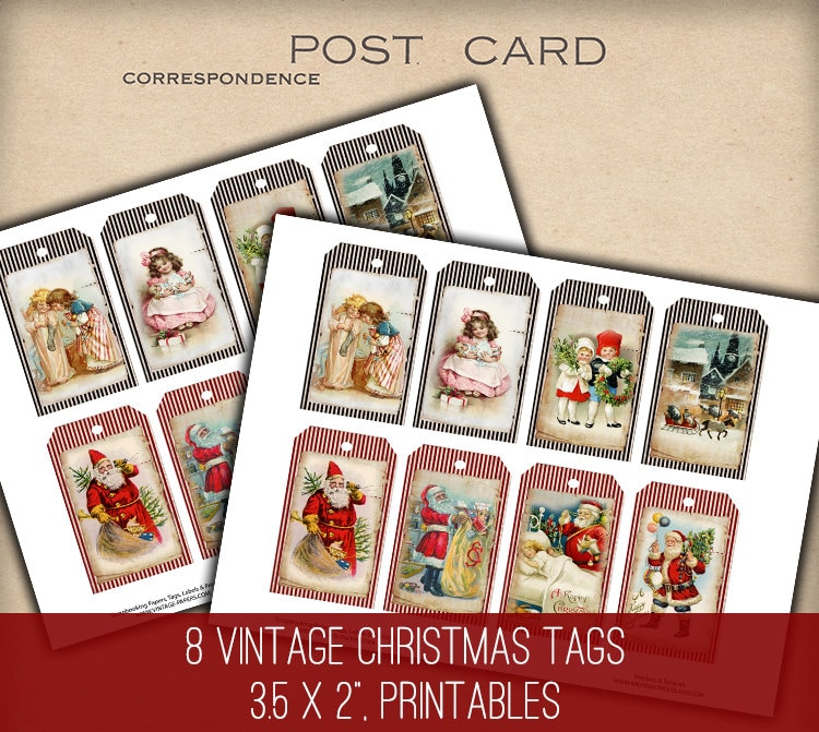 DIGITAL Christmas Tags - 1194 - Digital Image - Instant Download ...
