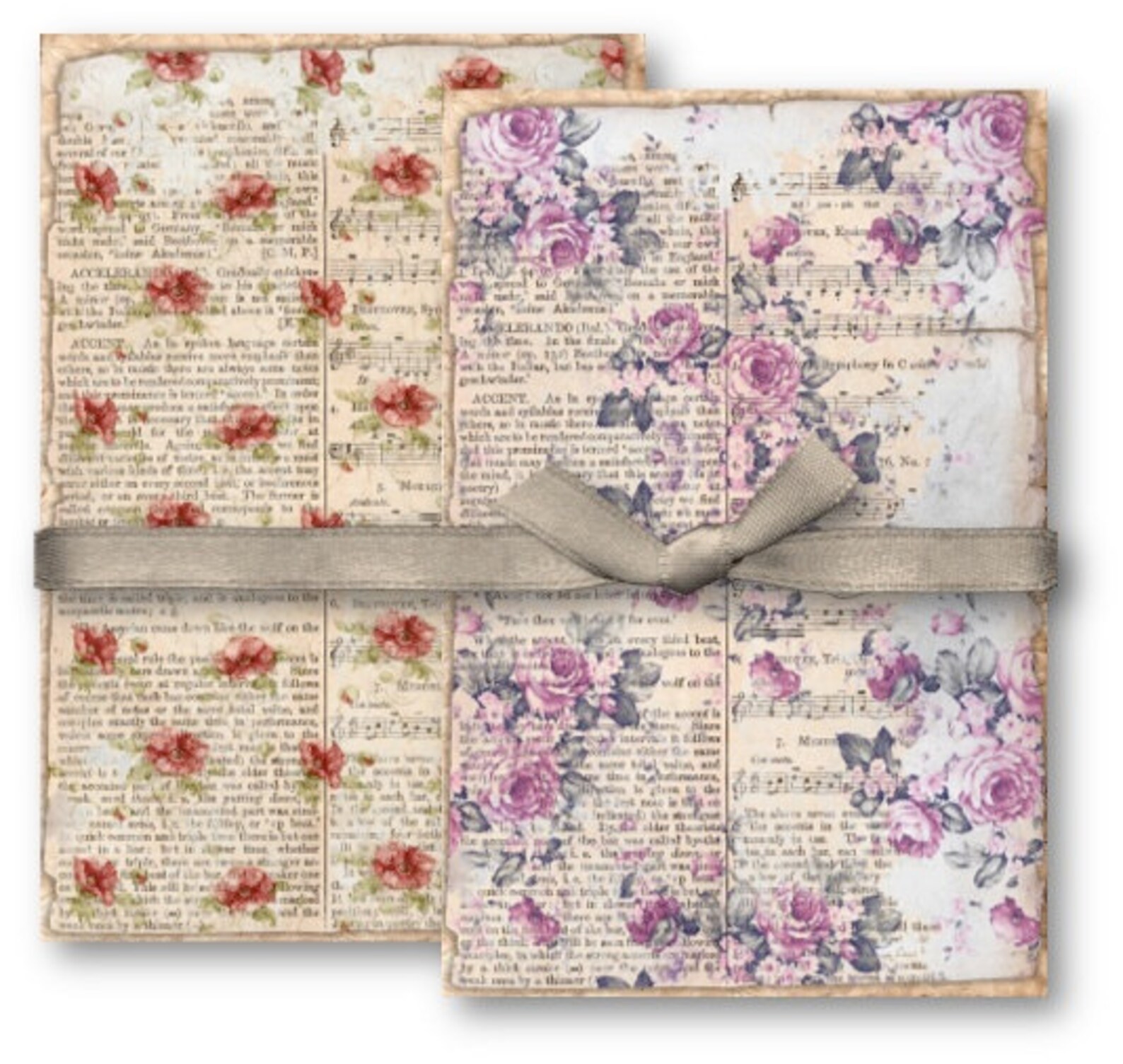 DIGITAL Vintage Floral Book Pages Digital Collage Sheet - Etsy