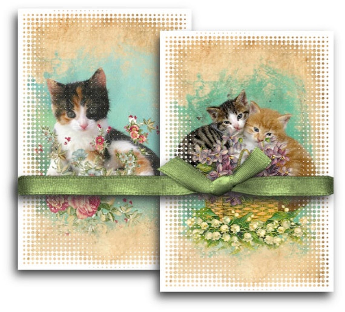 DIGITAL Cats Digital Collage Sheet Download 1133 Digital - Etsy