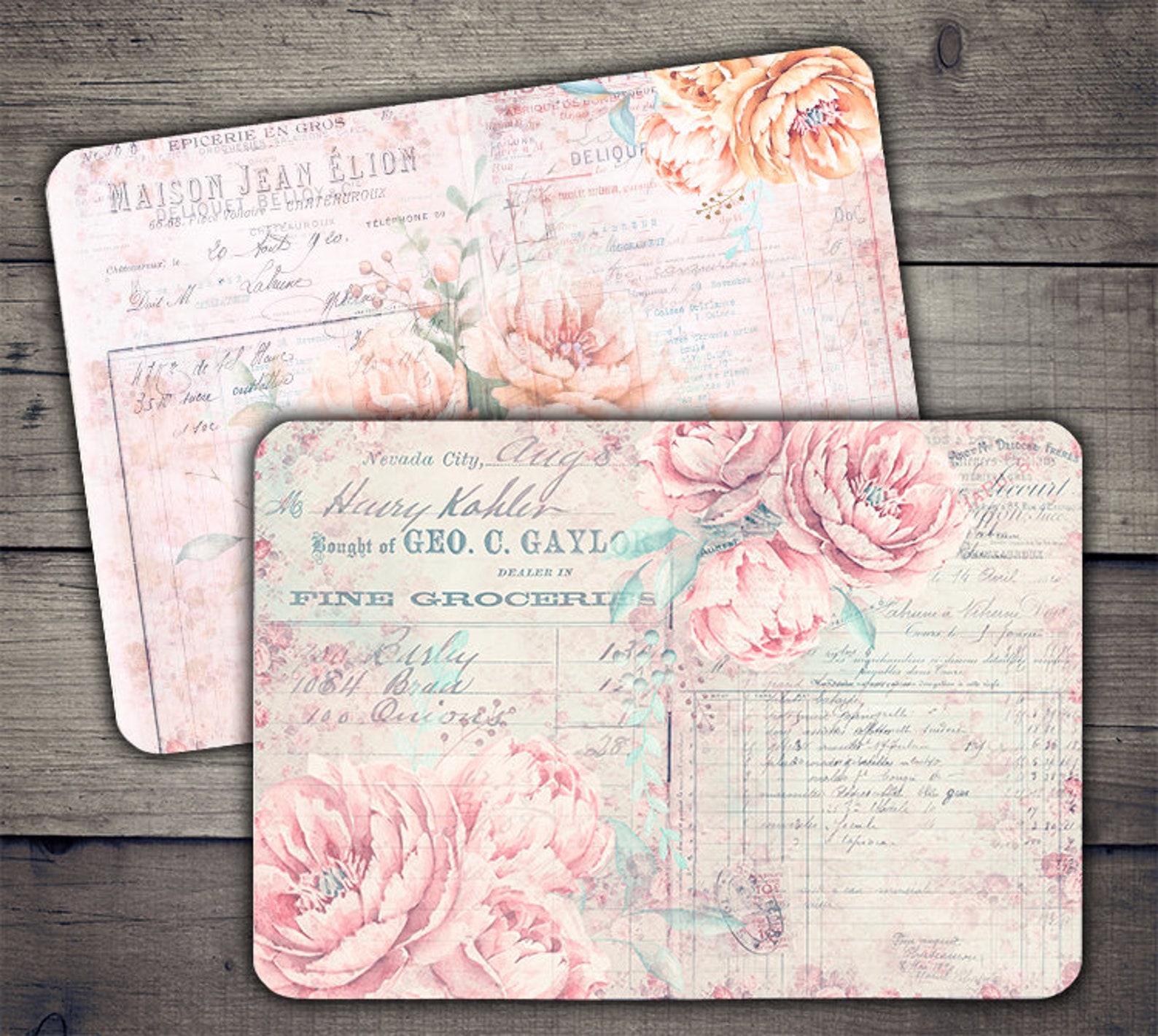 DIGITAL Shabby Chic Floral Junk Journal Cover Pages Printable - Etsy