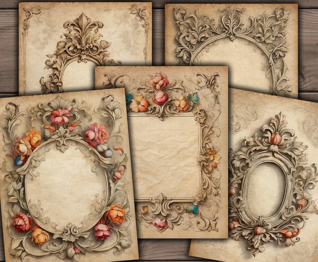 Vintage Victorian Frames, Printable Grunge Ephemera, Vintage Digital ...