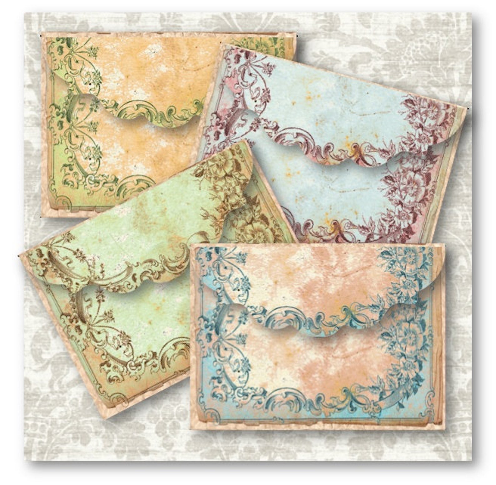 Antique Frame Envelopes Digital Collage Sheet Download 546 | Etsy