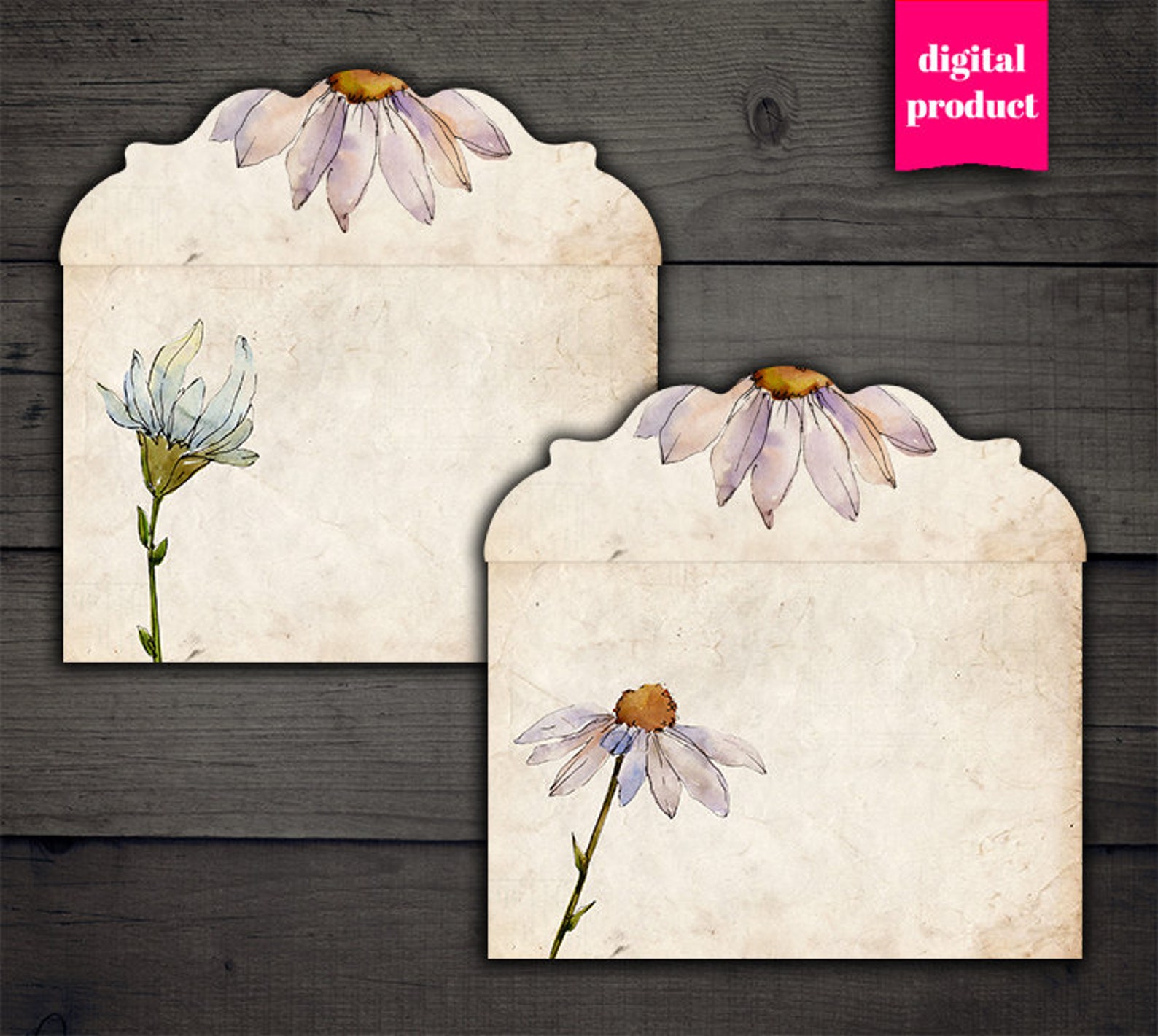 DIGITAL Floral Envelopes Printable Vintage Floral Envelopes - Etsy