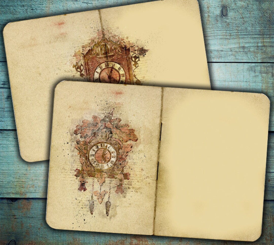 DIGITAL Vintage Clock Junk Journal Ephemera - Digital Papers - Digital ...