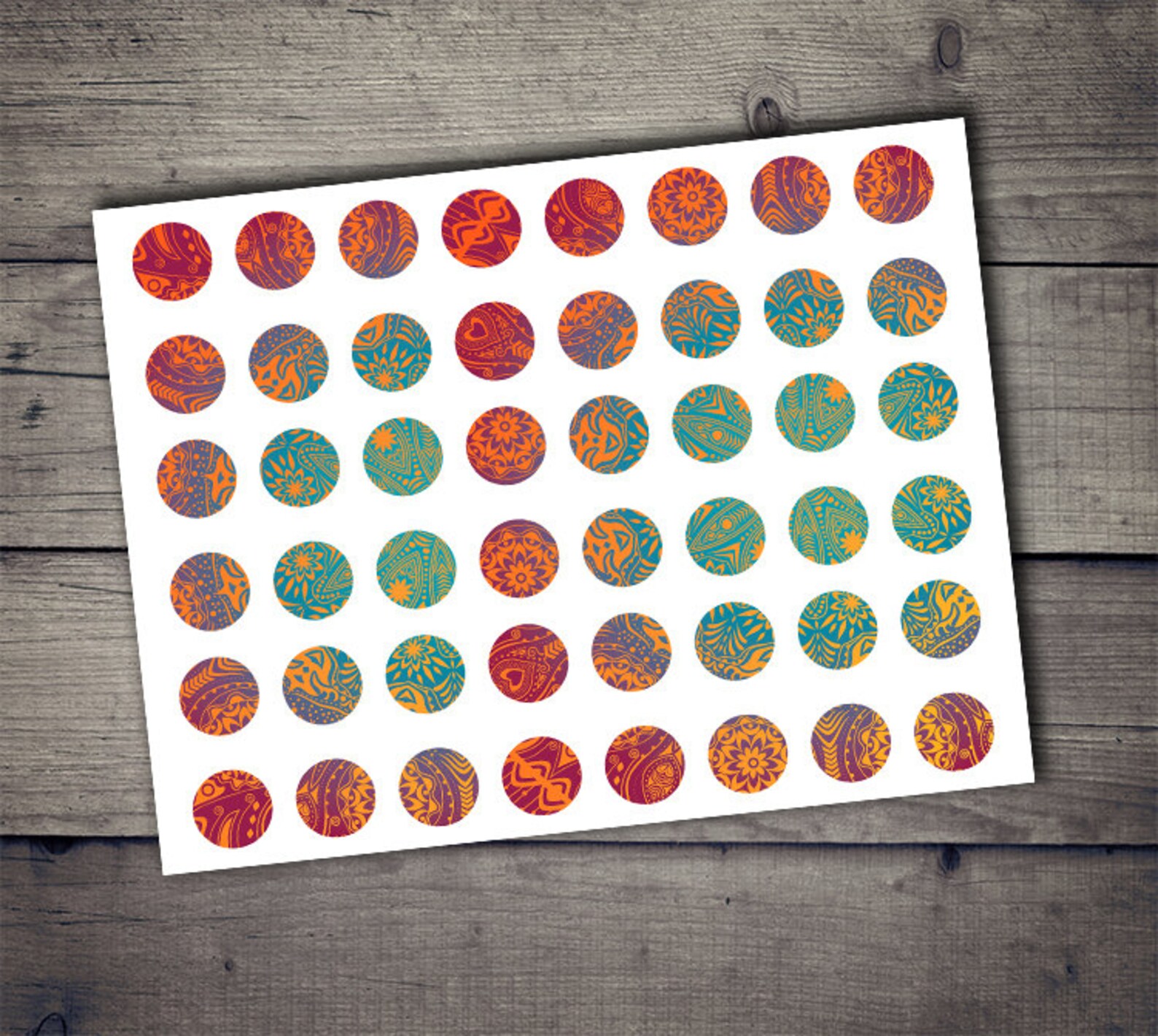 DIGITAL Printable Pattern 1 Inch Circles for Jewelry Pendants - Digital ...