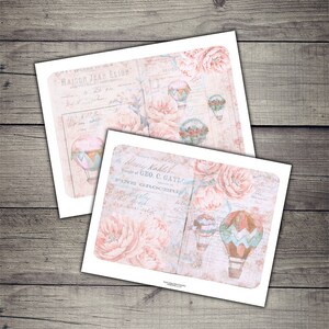 DIGITAL Hot Air Balloon Printable Junk Journal - Digital Papers ...