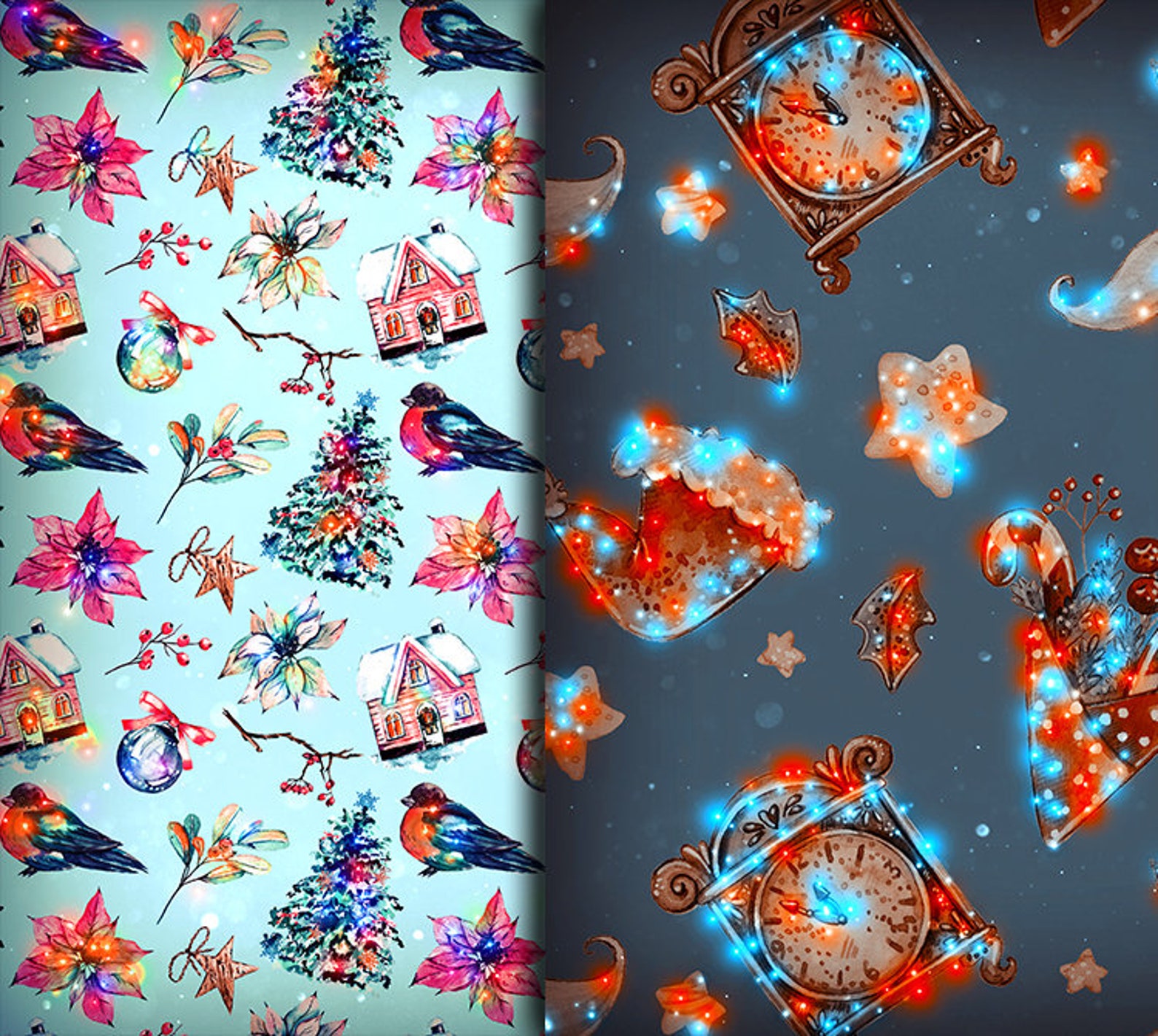 DIGITAL Christmas Lights Digital Paper Download | Etsy