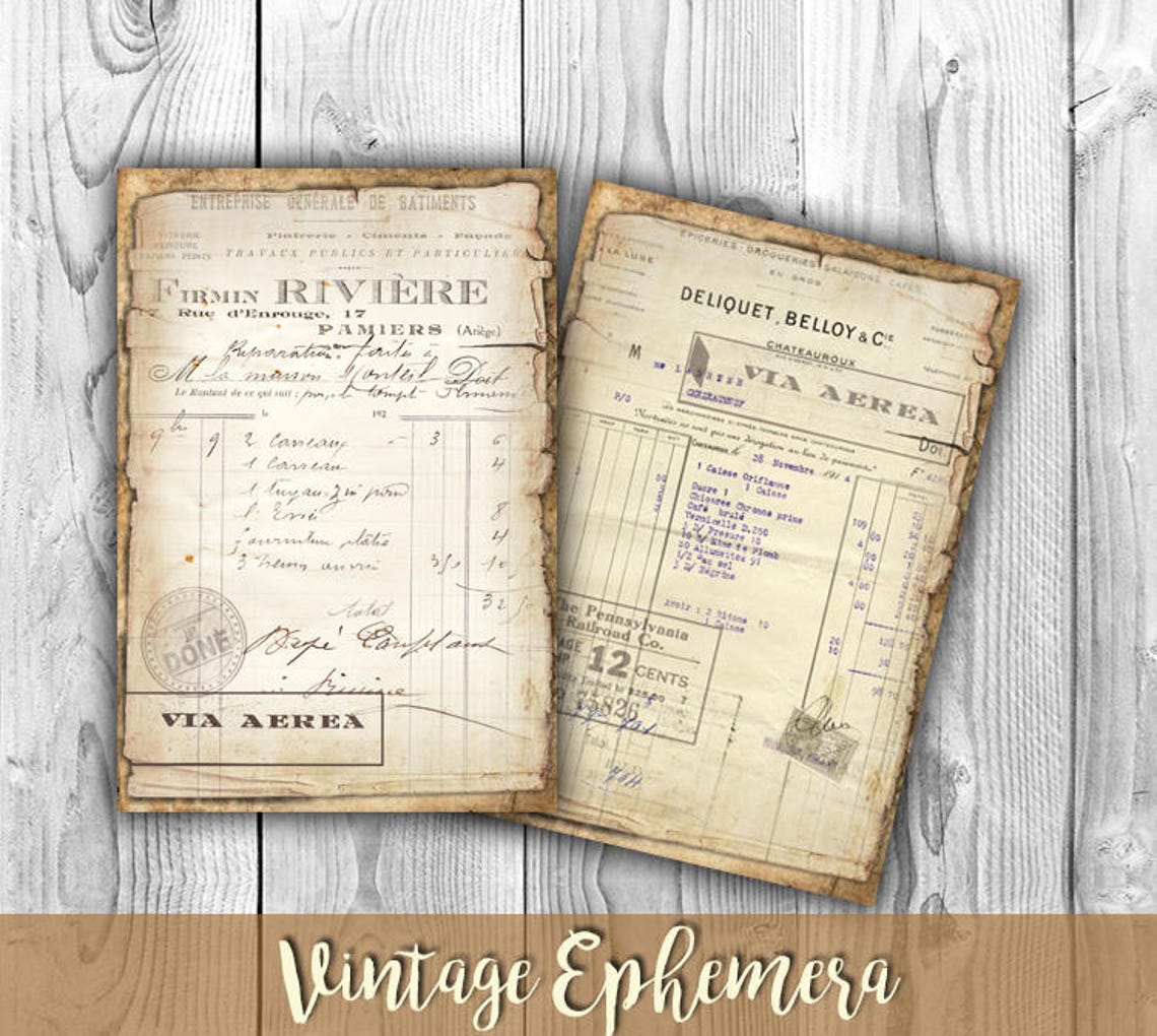 DIGITAL Vintage Ephemera Digital Collage Sheet Download - Etsy