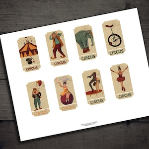 DIGITAL Printable Vintage Circus Tickets - Digital Collage Sheet ...