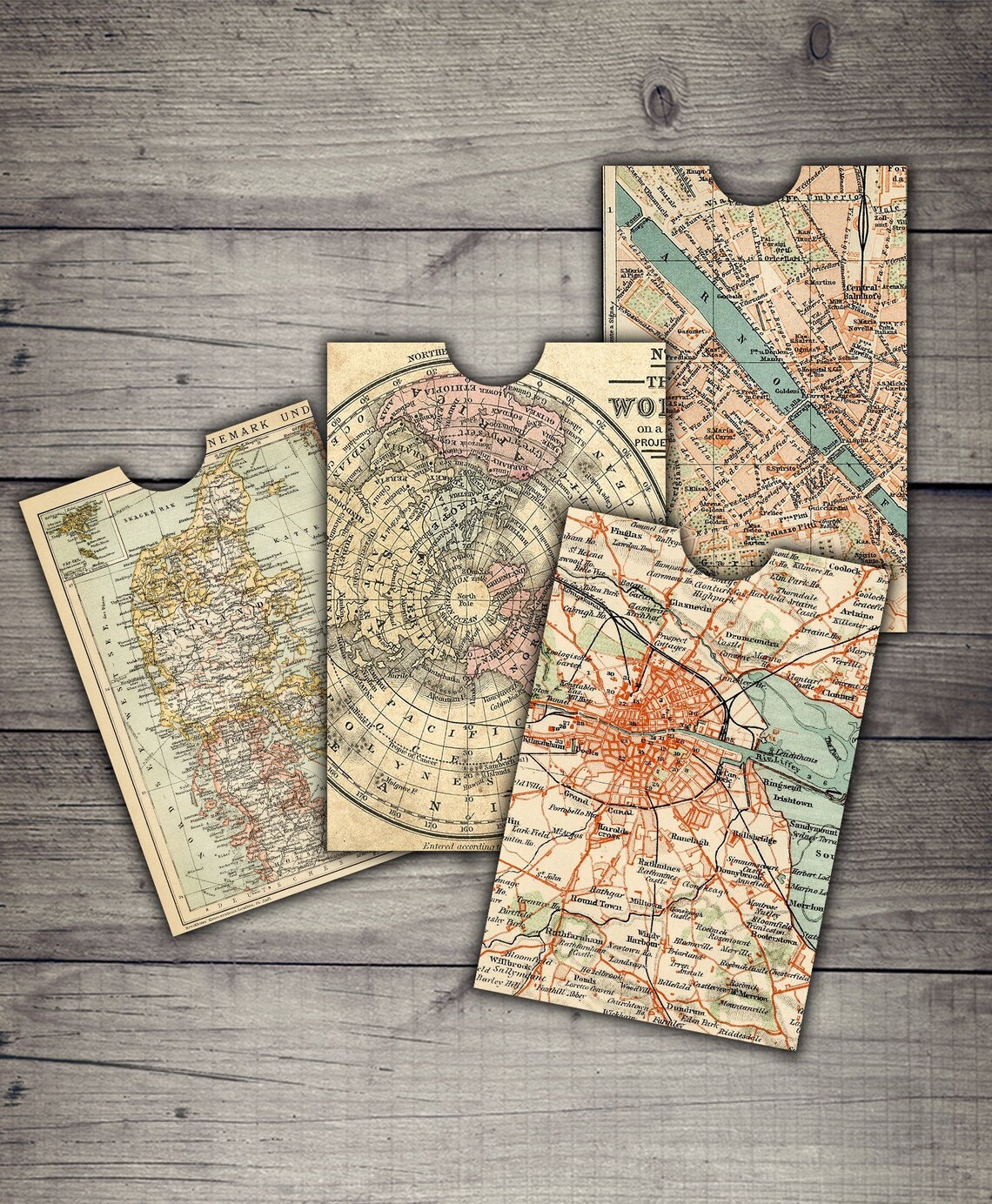 DIGITAL Vintage World Map Envelopes Digital Collage Sheet | Etsy