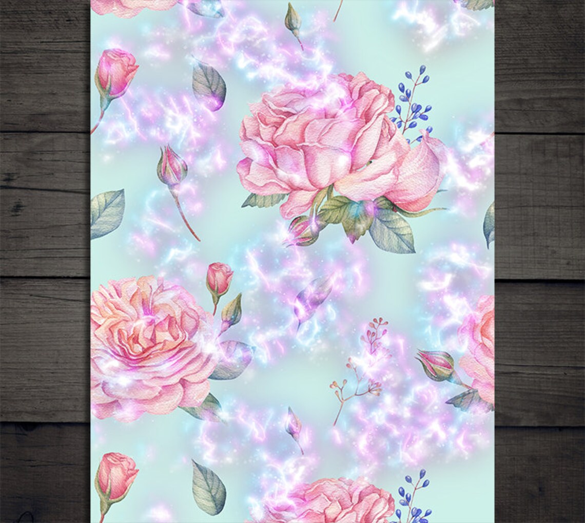 DIGITAL Magical Glowing Digital Papers Digital Collage Sheet | Etsy