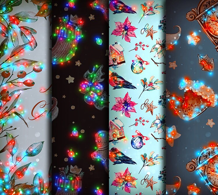 DIGITAL Christmas Lights Digital Paper Download - Etsy