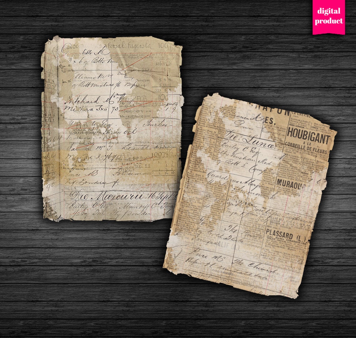 DIGITAL Grunge Ephemera for Junk Journals DIGITAL Vintage | Etsy