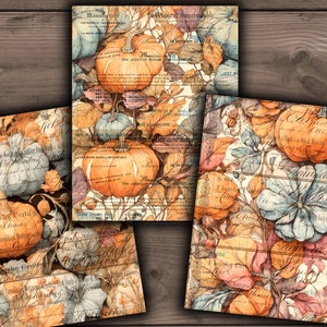 Vintage Fall Digital Papers, Digital Fall Pattern Papers, Vintage ...