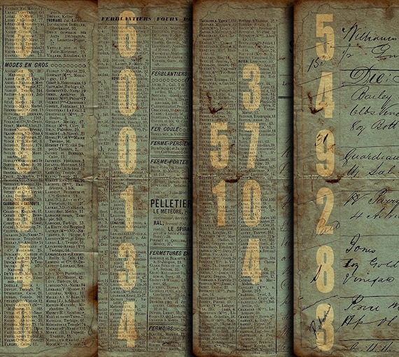 DIGITAL Grunge Numeral Junk Journal Ephemera Digital Collage - Etsy