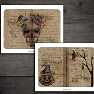 DIGITAL Grunge Halloween Junk Journal Printable Pages - Halloween ...