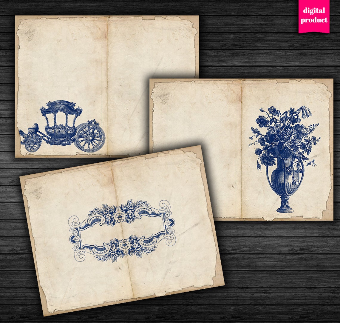 DIGITAL Victorian Junk Journal Pages Printable Junk Journal - Etsy