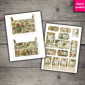 DIGITAL Vintage Botanical Junk Journal Kit - Printable Vintage Floral ...