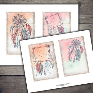 DIGITAL Boho Dreamcatcher Digital Papers - Digital Collage Sheet ...