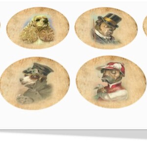 DIGITAL Victorian Dogs 2.5 Inch Circles for Jewelry Pendants - Digital ...