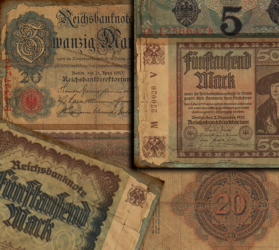DIGITAL Vintage Money - Printable Antique Banknotes - Junk Journal ...