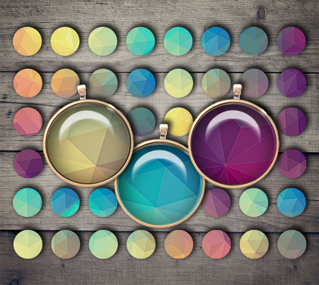 DIGITAL Printable Geometric 1 Inch Circles for Jewelry Pendants ...