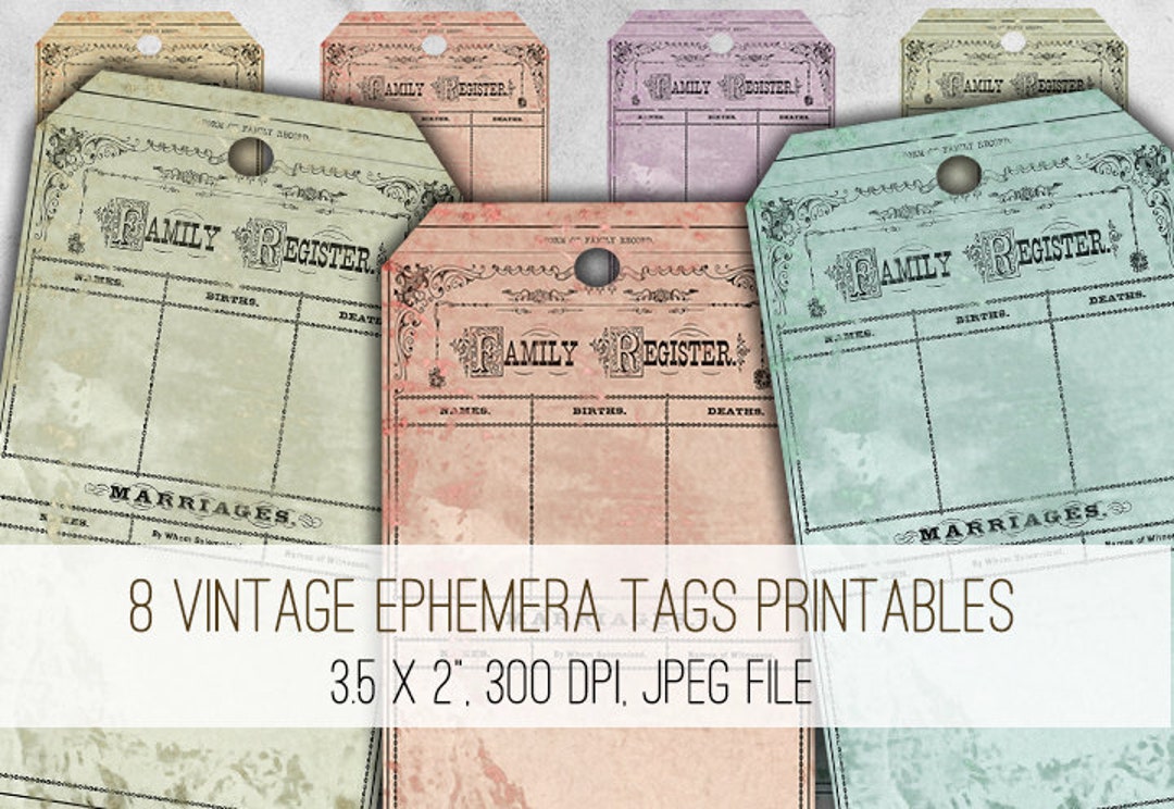 DIGITAL Vintage Ephemera Tags Digital Collage Sheet Download - 1023 ...