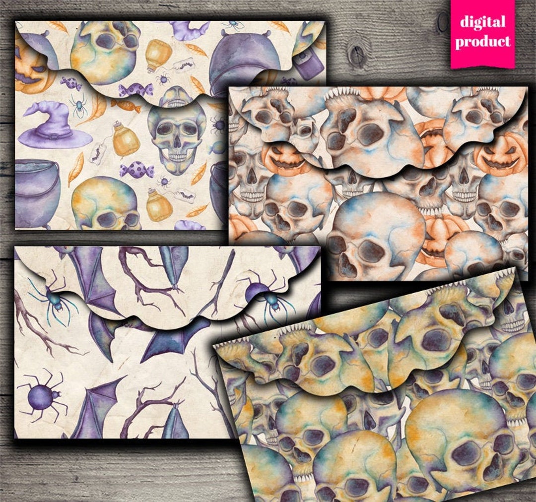 DIGITAL Halloween Printable Envelopes - Halloween Graphics Download ...