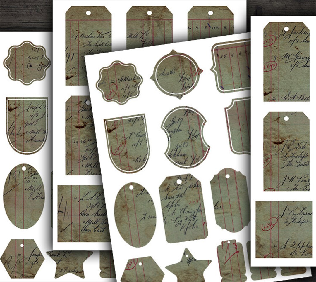 DIGITAL Printable Vintage Ephemera Tags and Labels - Digital Junk ...