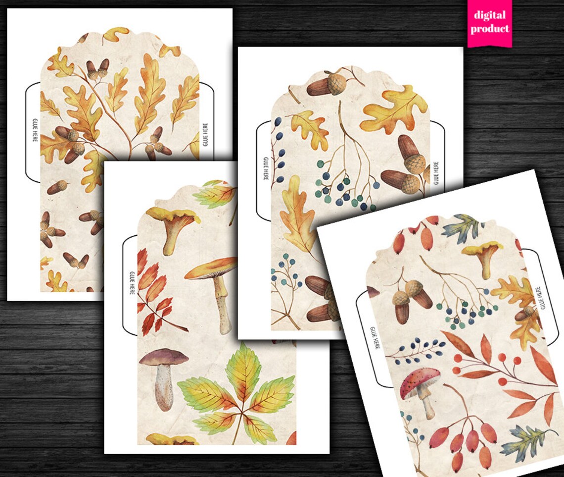 DIGITAL Vintage Fall Envelopes Printable Autumn Envelopes - Etsy
