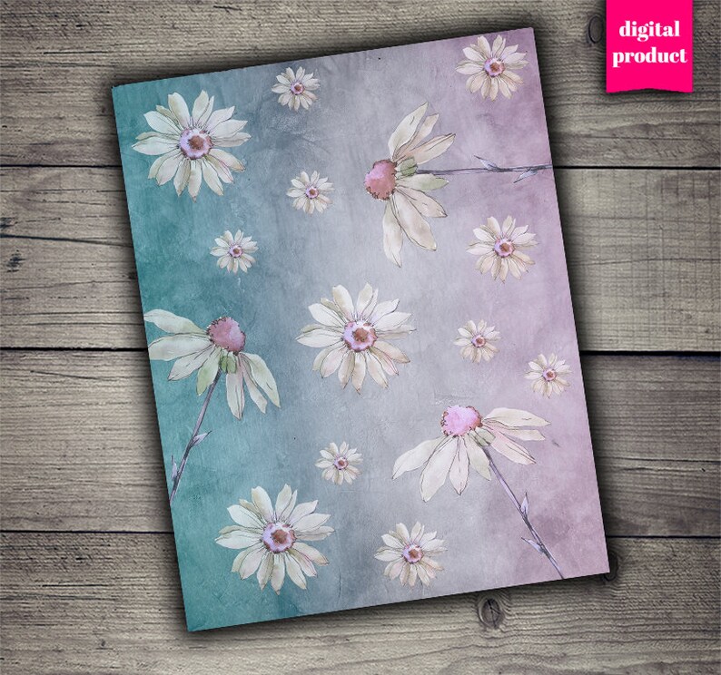 DIGITAL Daisy Paper Download Daisy Floral Digital Papers - Etsy