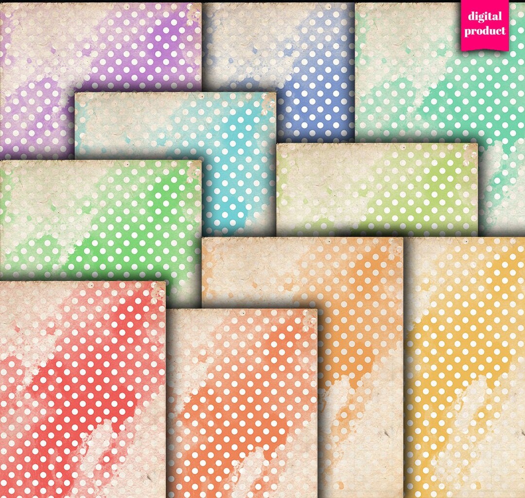 DIGITAL Grunge Polka Dot Pattern Papers - VBM2720 - Etsy