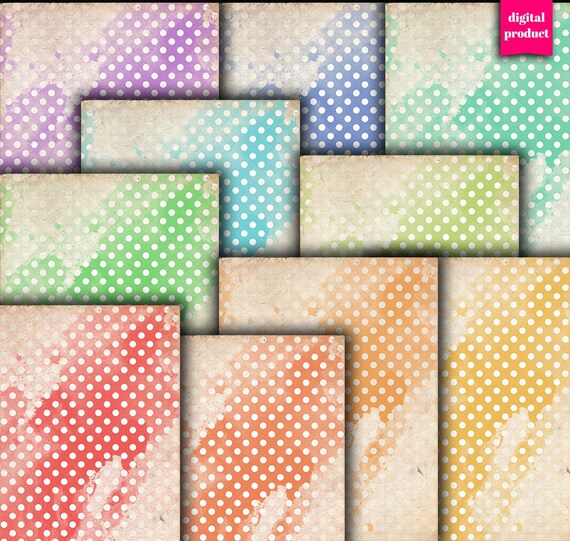 DIGITAL Grunge Polka Dot Pattern Papers VBM2720 - Etsy