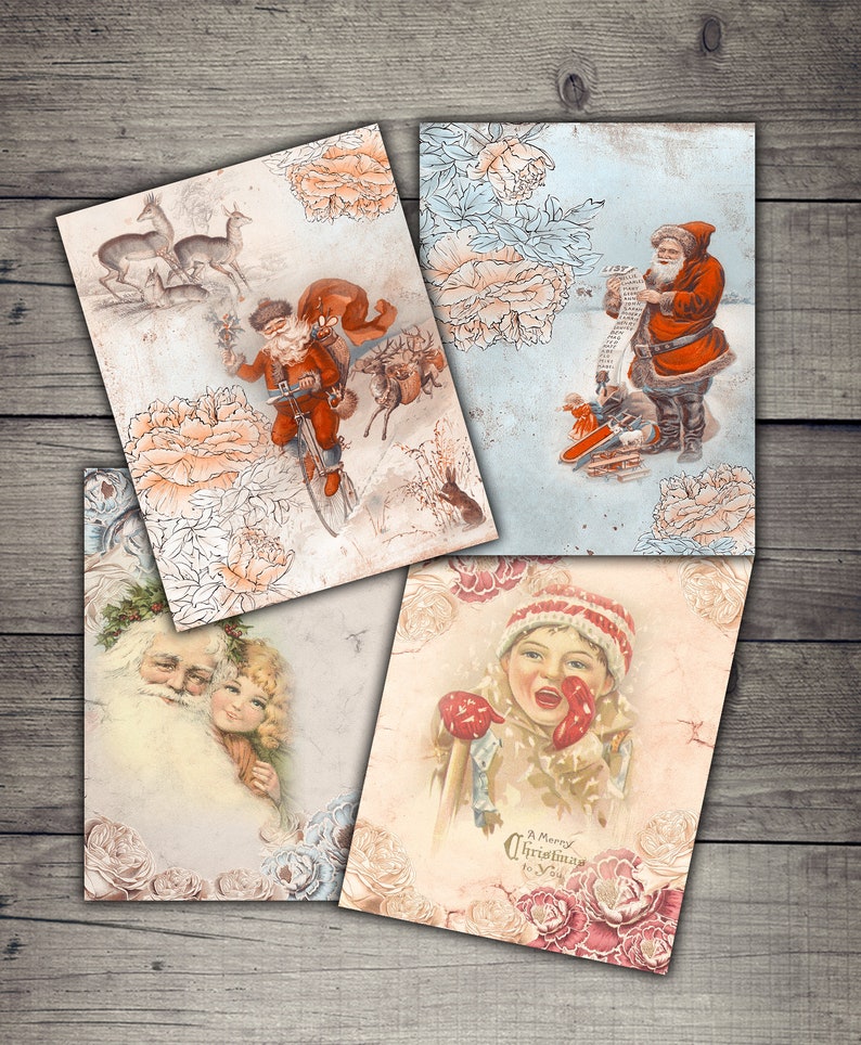DIGITAL Vintage Christmas Digital Paper Download - Etsy